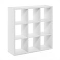 Furinno 9-Cube Wood Shelf Unit, Open Back Decorative Cube Storage ...
