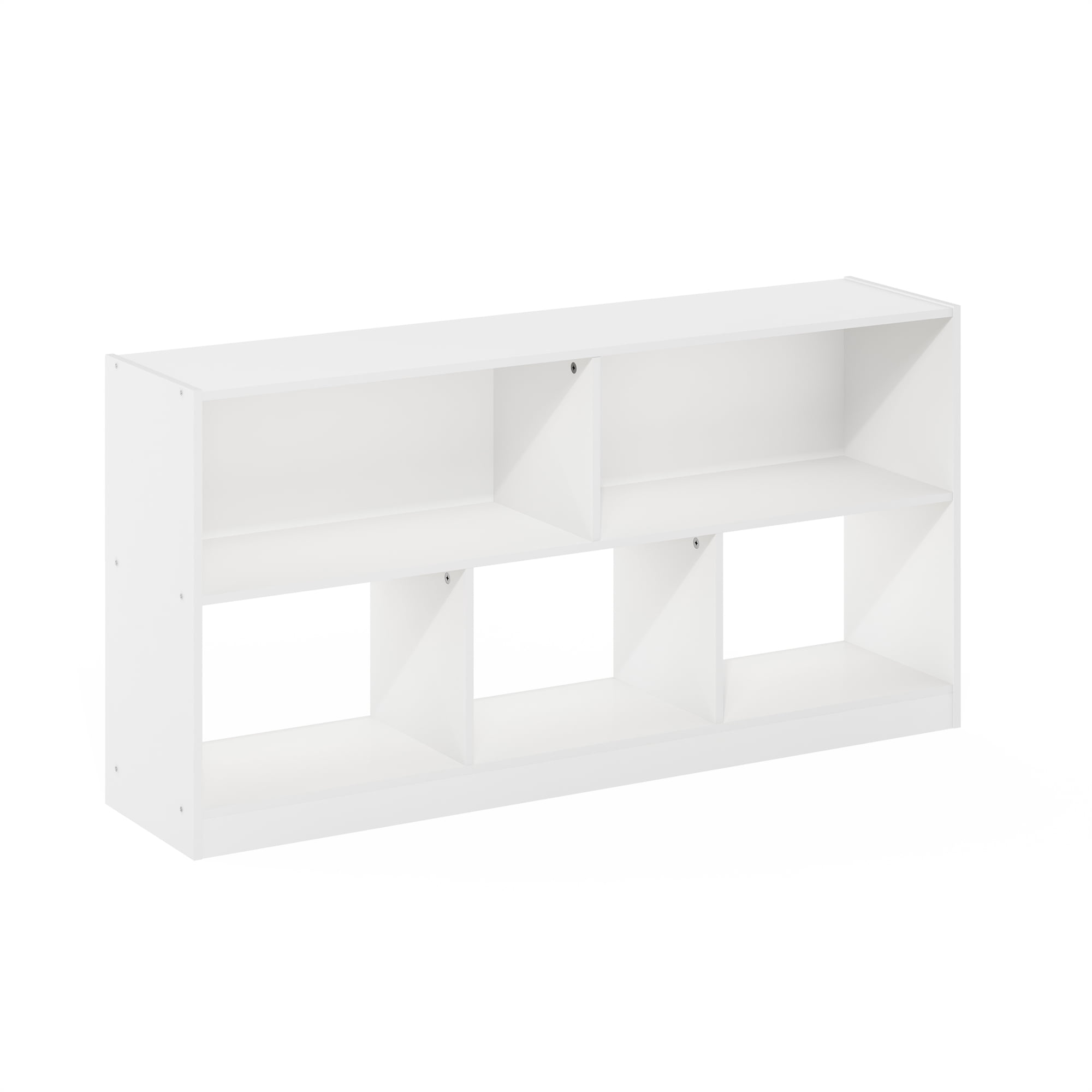 Furinno Daly 5-Cube Horizontal 2 Tier Bookcase, Bookshelf, Storage ...