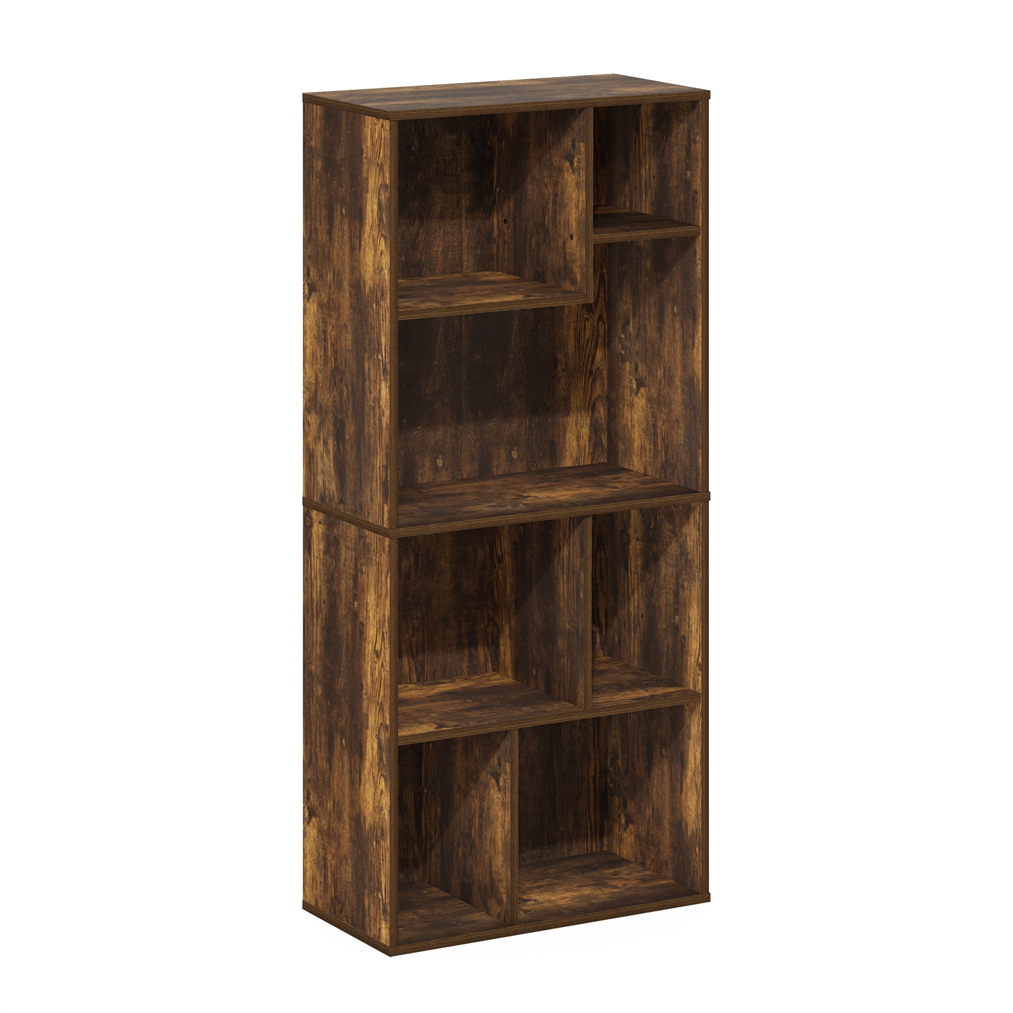 Furinno Daly 7-Cube Irregular Cubes Bookcase, Bookshelf, Storage ...