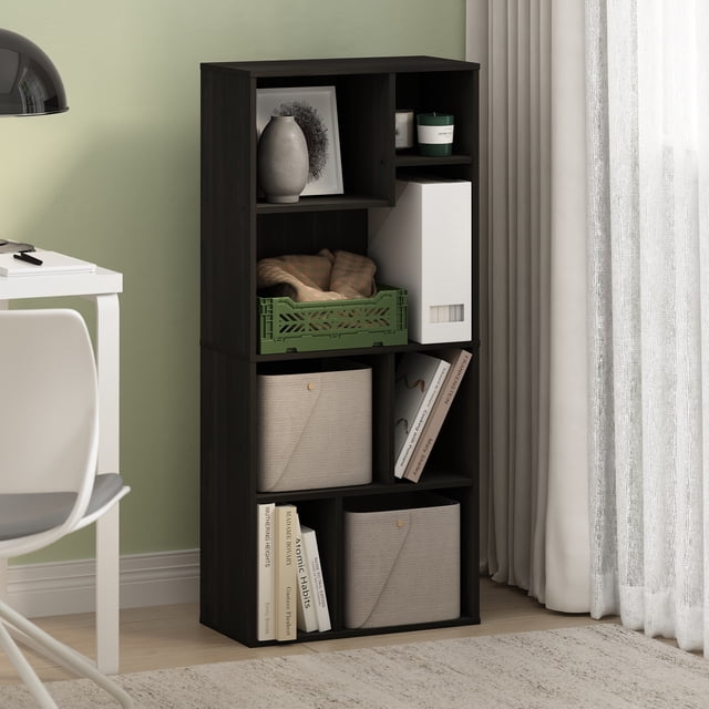 Furinno Daly 7-Cube Irregular Cubes Bookcase, Bookshelf, Storage ...