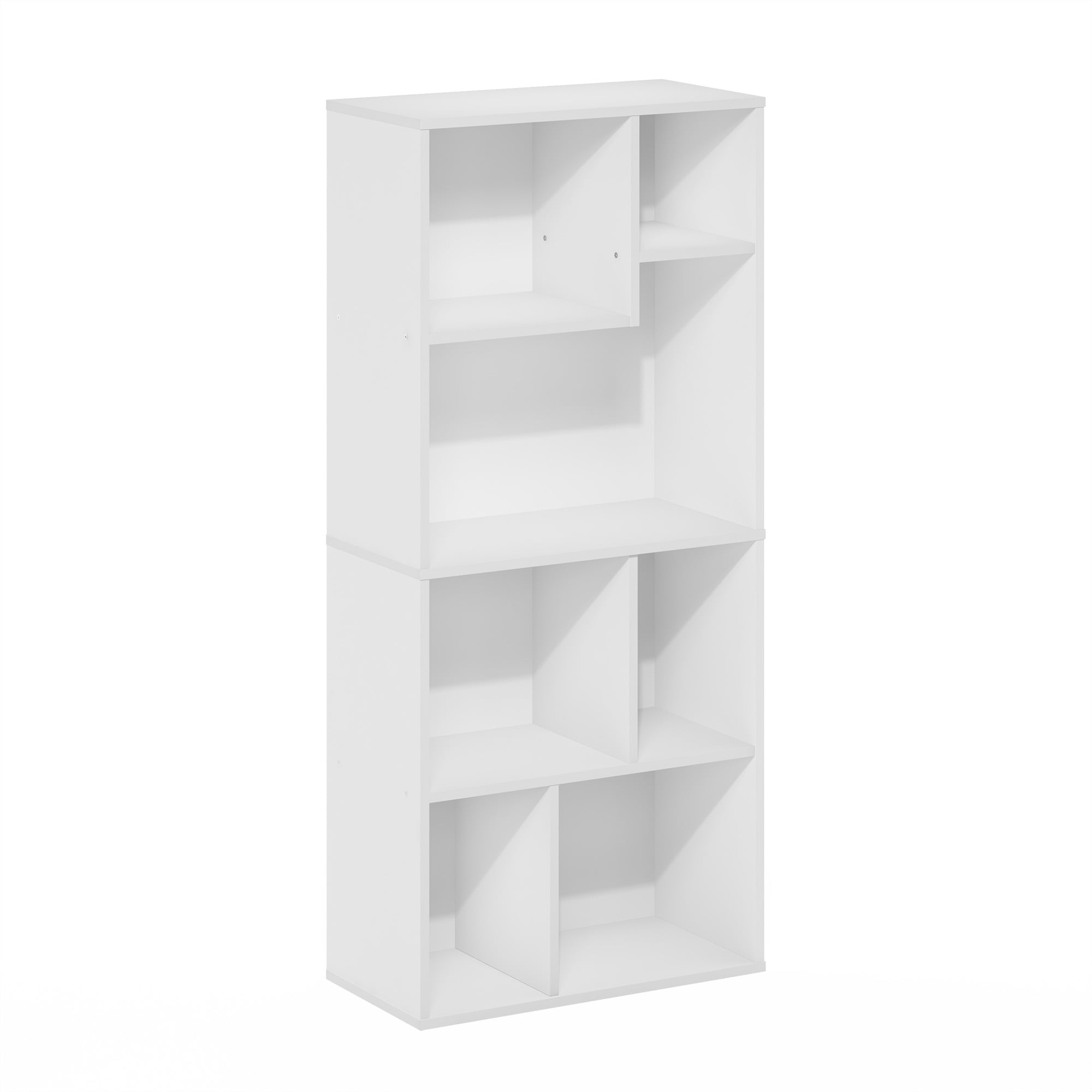 Furinno Daly 7-Cube Irregular Cubes Bookcase, Bookshelf, Storage ...