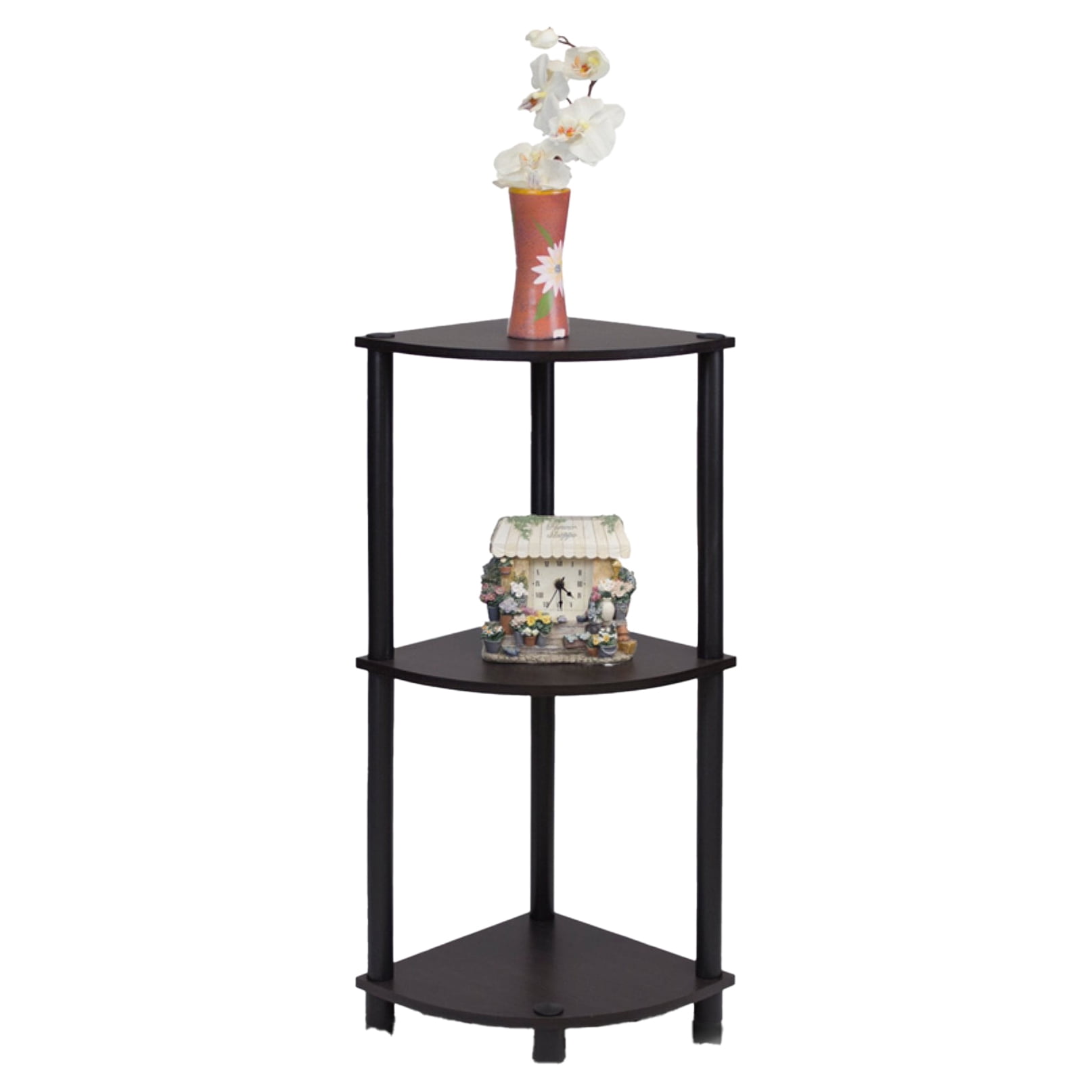 "Furinno Black 3-Shelf Shelving Unit, 11.6""W x 11.6""D x 29.6""H ...