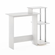 Furinno Efficient Home Laptop Desk, Easy Assemble with Shelves, White ...