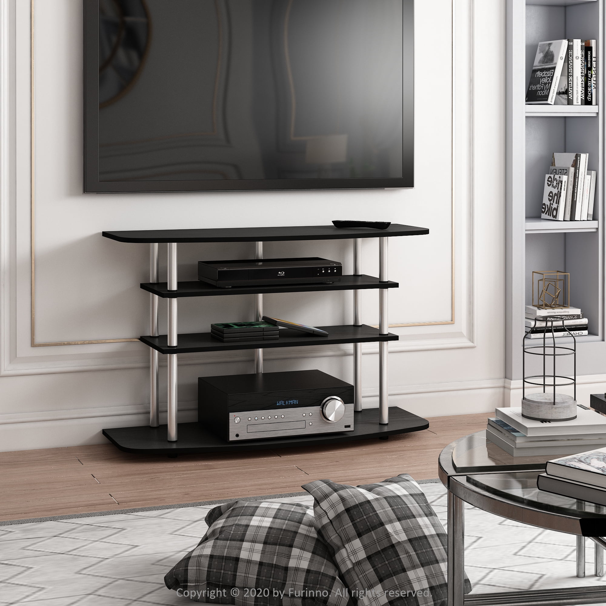Furinno Frans Turn-N-Tube 4-Tier Entertainment Center, Easy Assembly ...