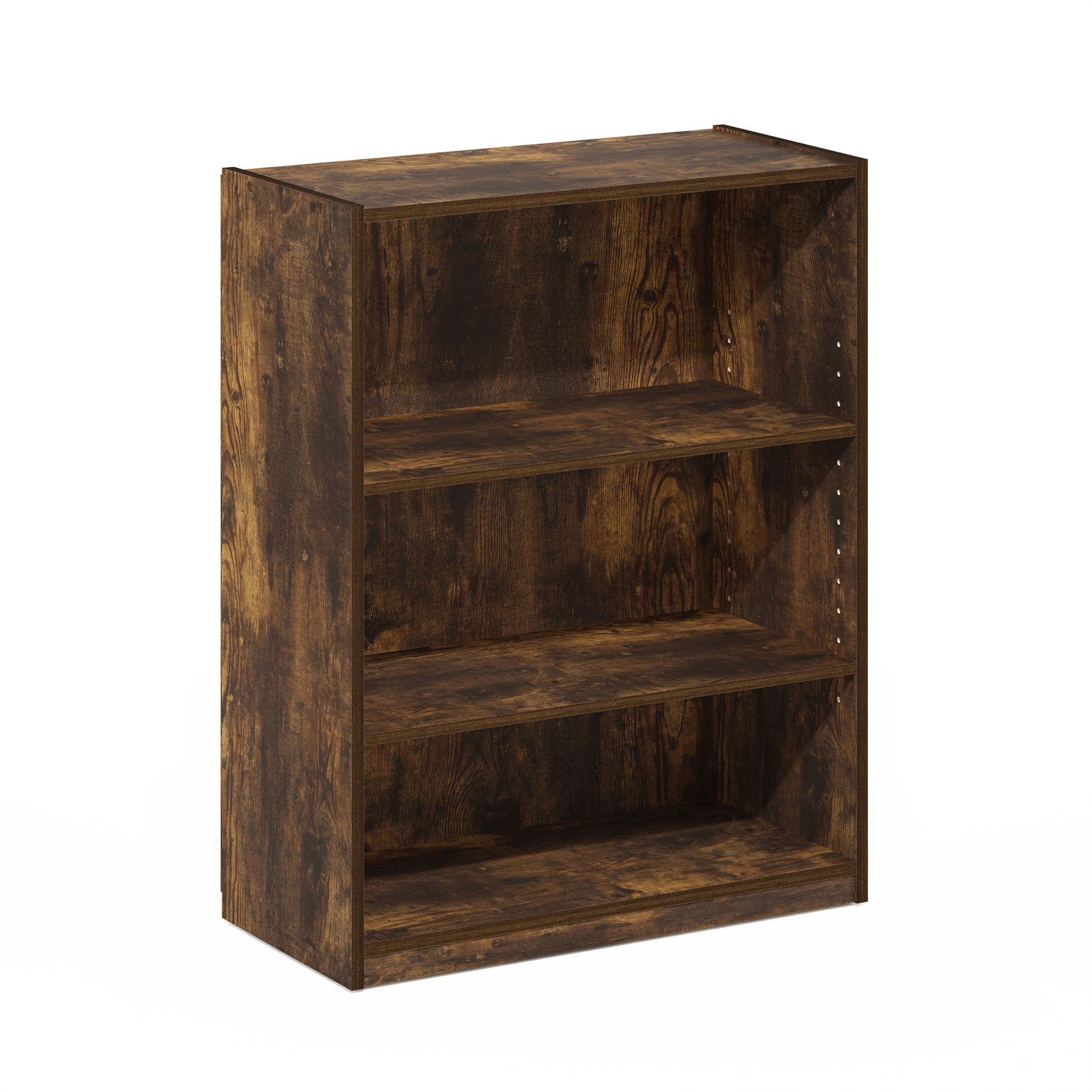 Furinno Gehry 3-Tier Bookcase, Bookshelf with Adjustable Shelves, Amber ...