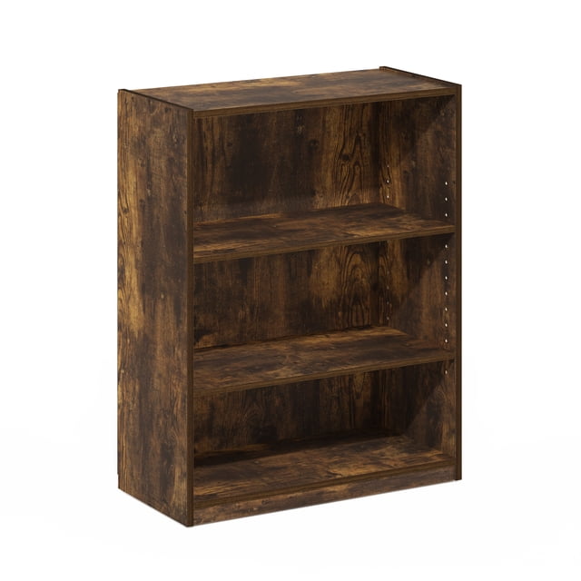 Furinno Gehry 3-Tier Bookcase, Bookshelf with Adjustable Shelves, Amber ...