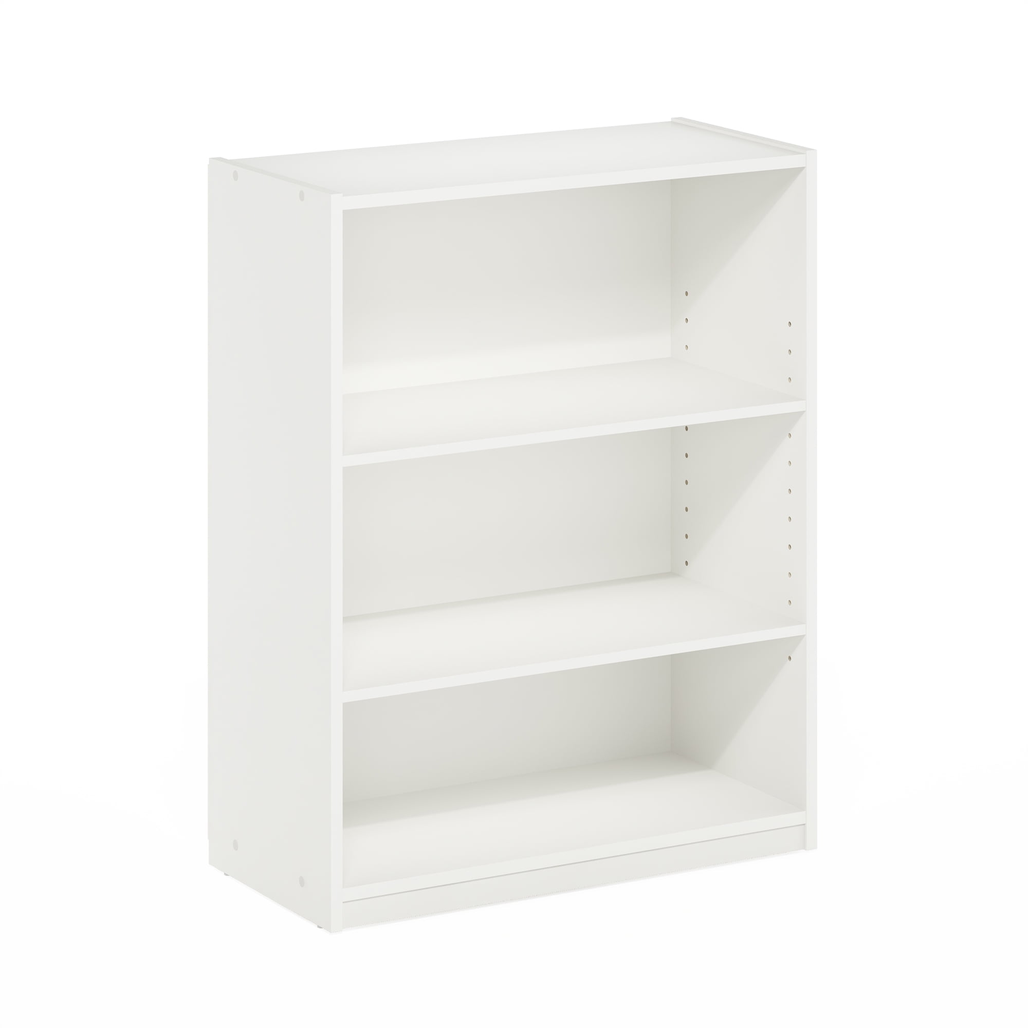 Furinno Gehry 3-Tier Bookcase, Bookshelf with Adjustable Shelves, White ...