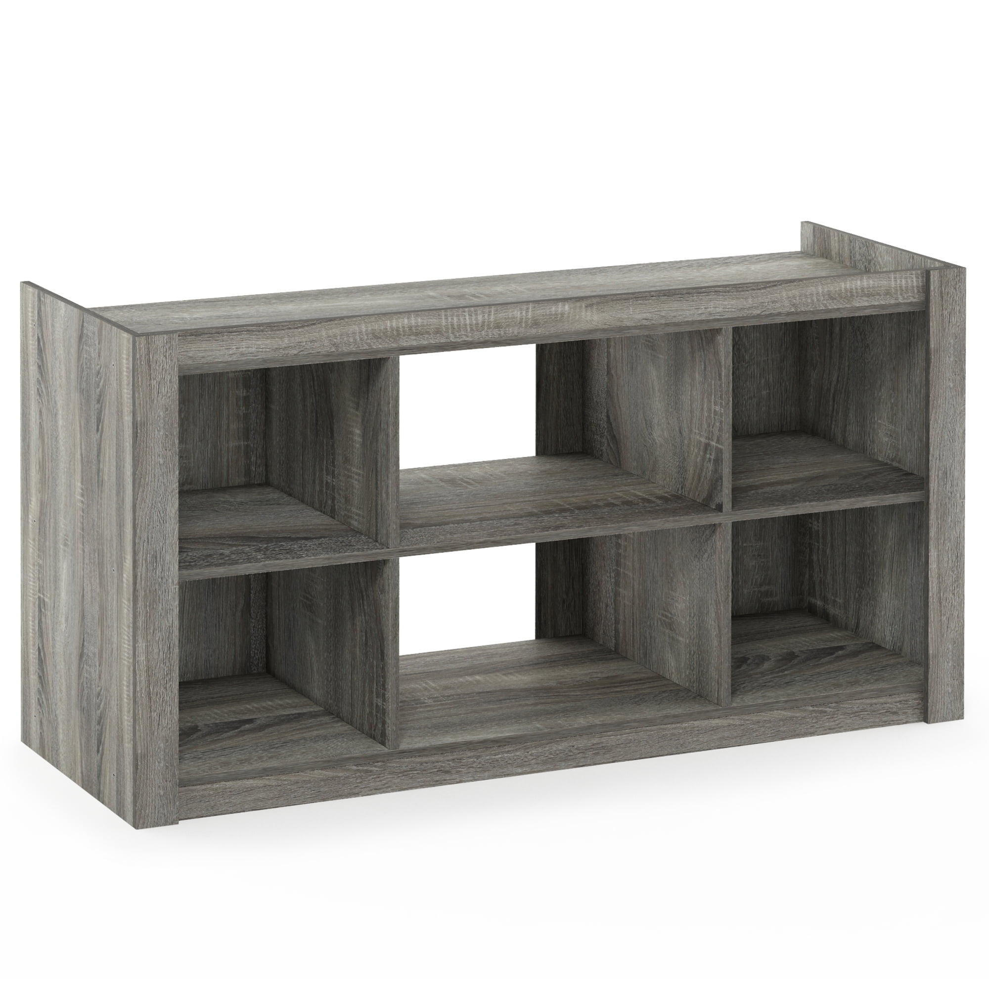 Furinno Gruen Multipurpose 6-Compartment Open Storage Bookcases for ...