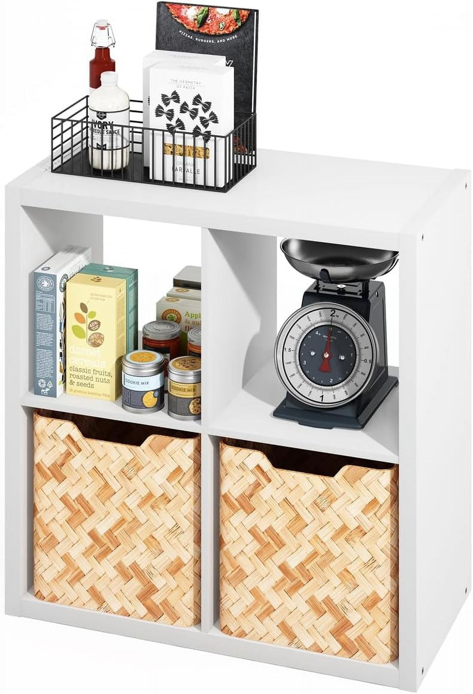 Furinno Hermite 4-Cube Open Shelves Kitchen Storage, Kitchen Island ...