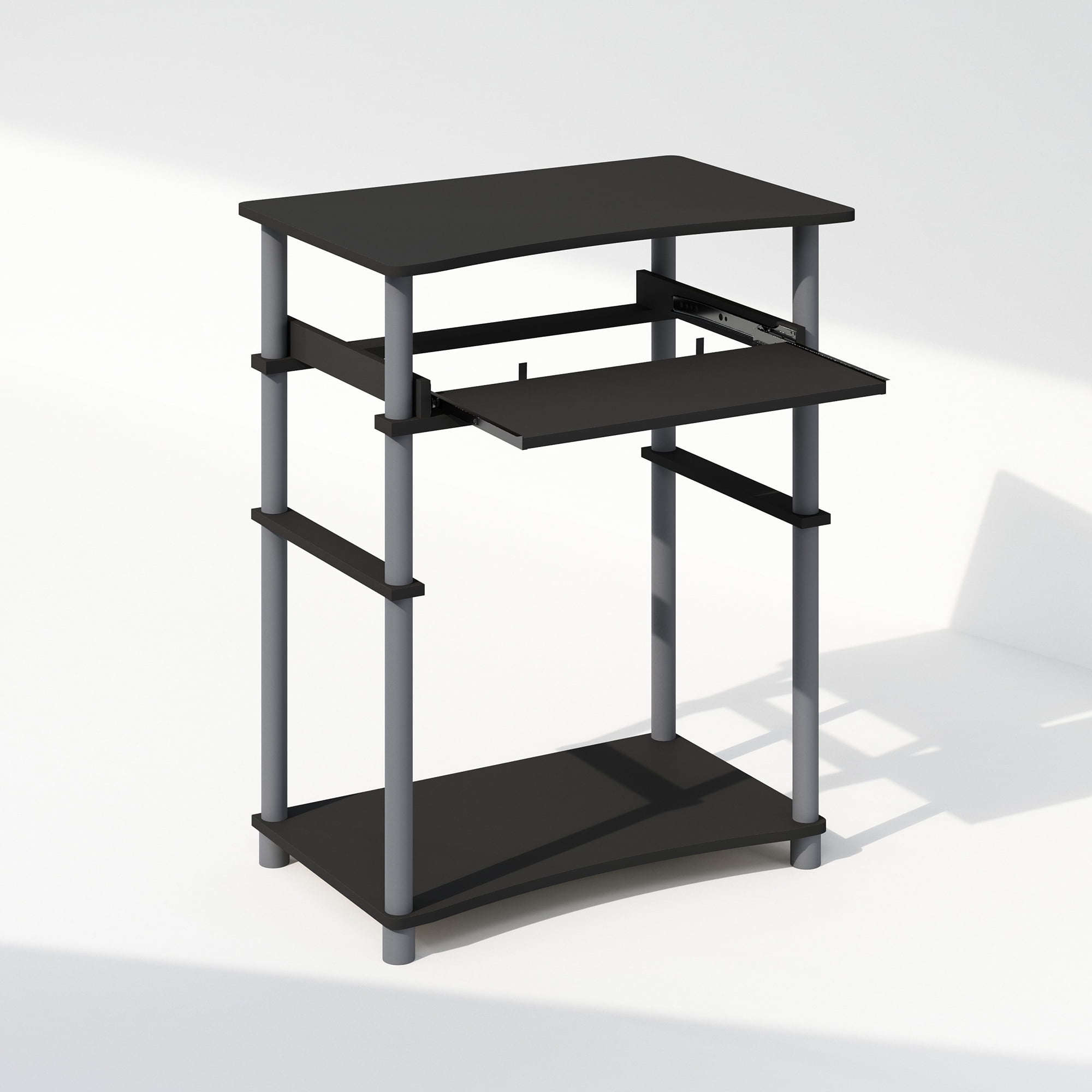 Furinno Home Office Computer Desk with Keyboard Tray, Black and Grey ...