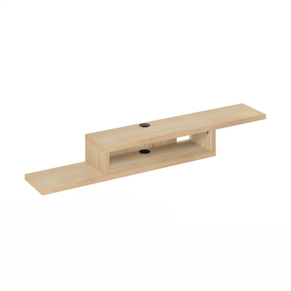 Furinno Indo Wall Mounted Floating Media Console, 60 Inch, Marcy Oak ...