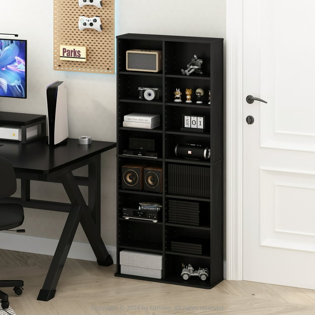 Furinno JAYA 16-Shelf Multimedia Media Storage Tower Rack with ...