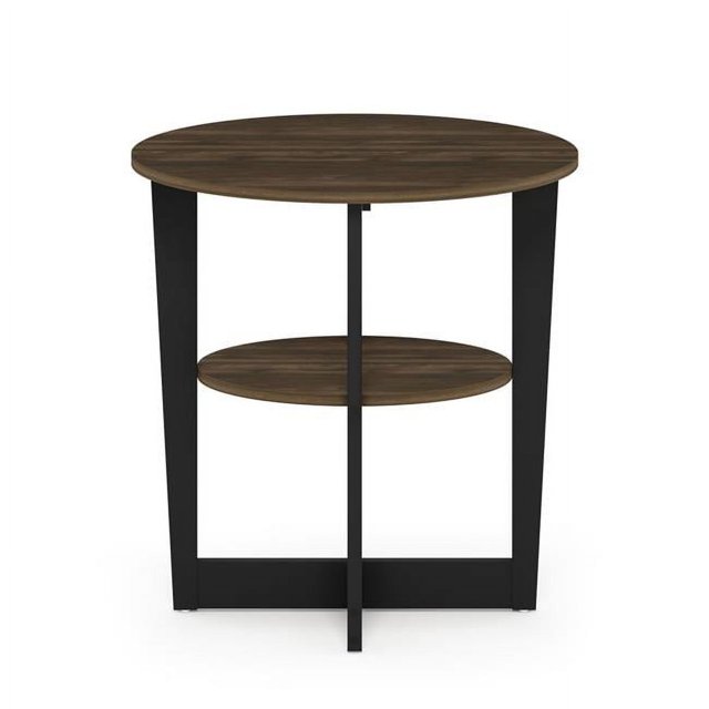 Furinno JAYA Walnut Furniture Oval End Table with Storage - Easy ...