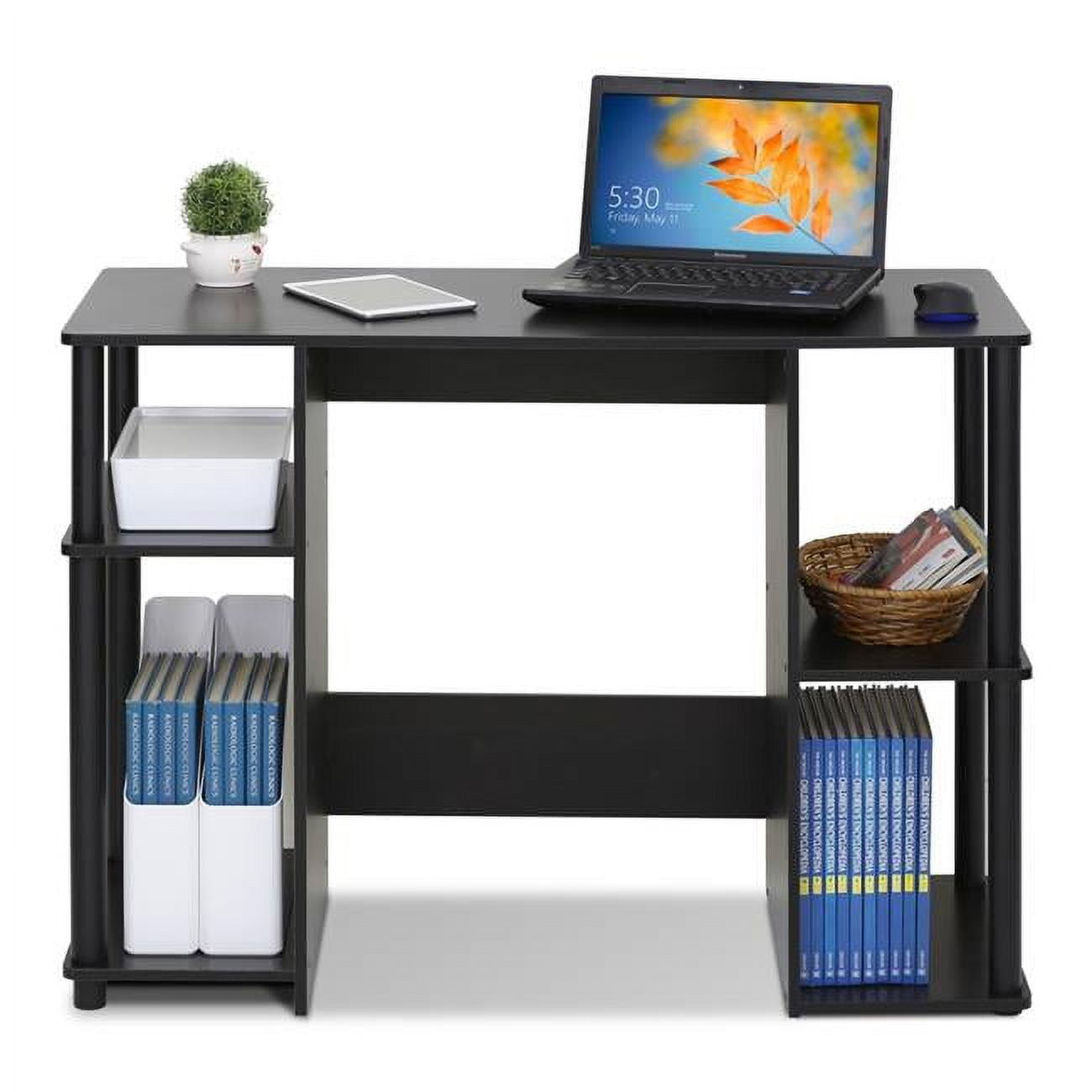 Furinno JAYA Compact Study Desk, Engineered Wood, Espresso - Walmart.com