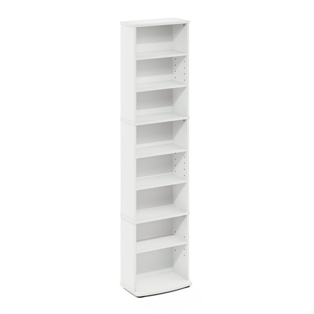 Furinno JAYA White Multimedia Storage Tower, Space Saving CD/DVD ...