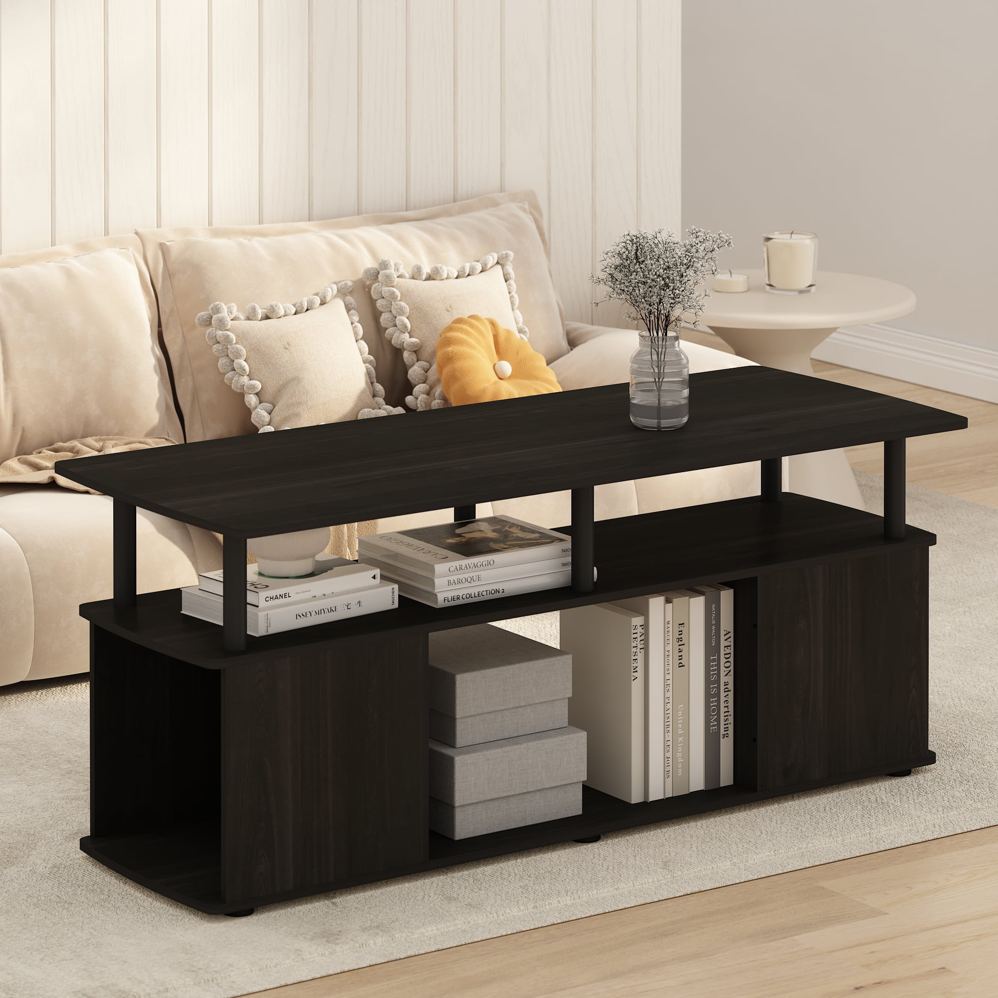 Furinno JAYA Blackwood Coffee Table with Utility Design and Easy ...