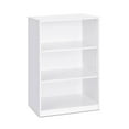 Furinno JAYA Wood Simple Home 3-Tier Adjustable Shelf Bookcase in White ...