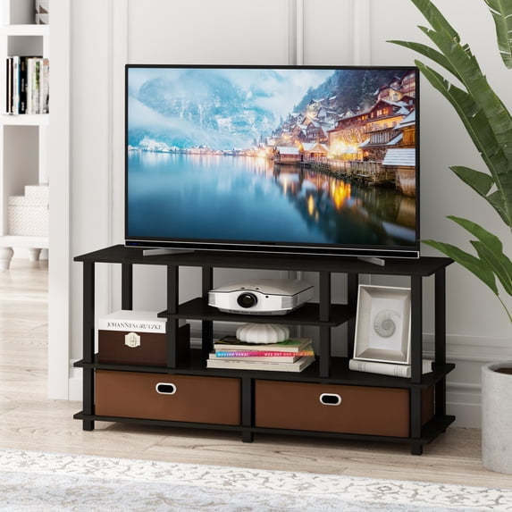 Furinno Jaya Large Entertainment Center TV Stand, Space Saving ...