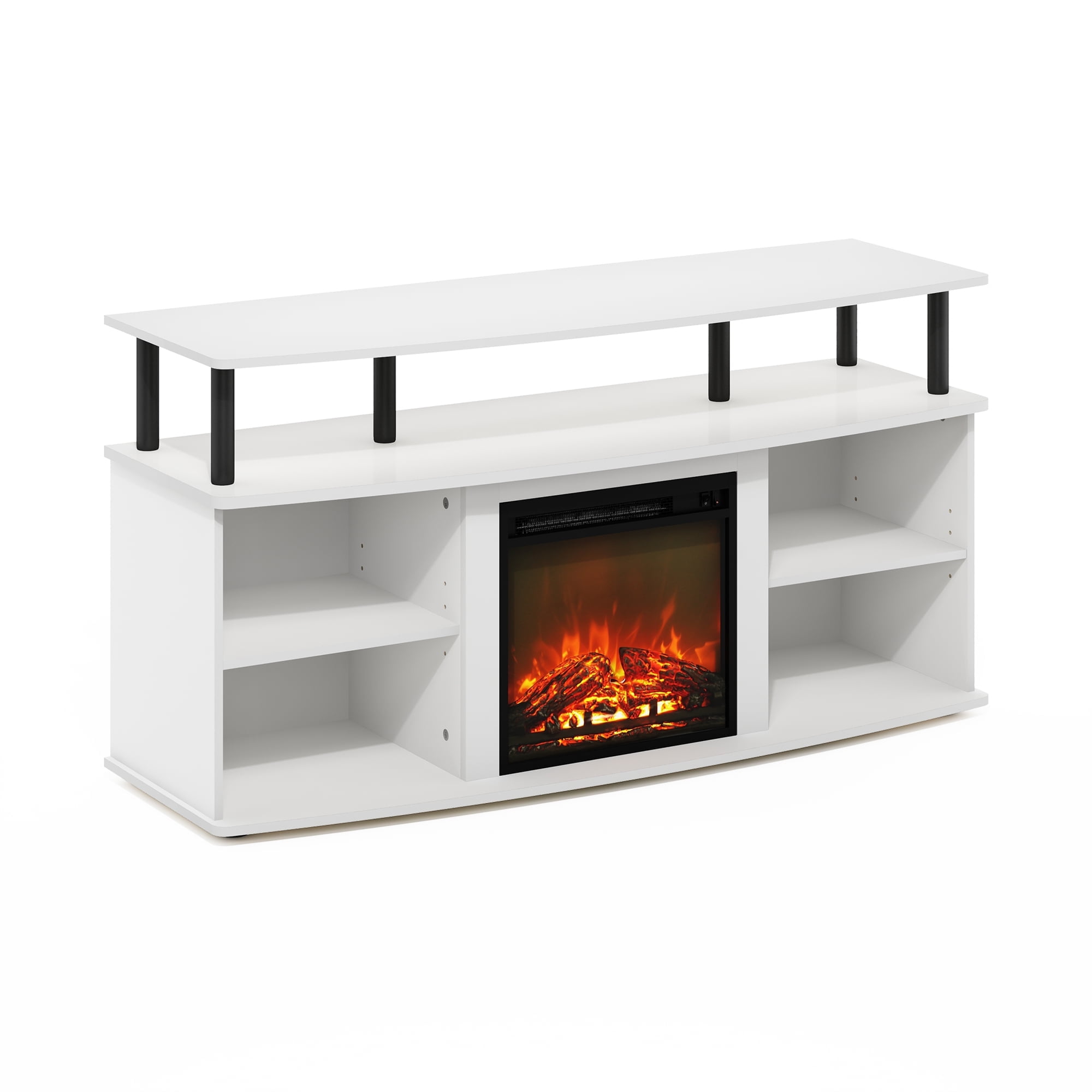 Furinno Jensen Open Shelving Storage Fireplace Entertainment Center for ...
