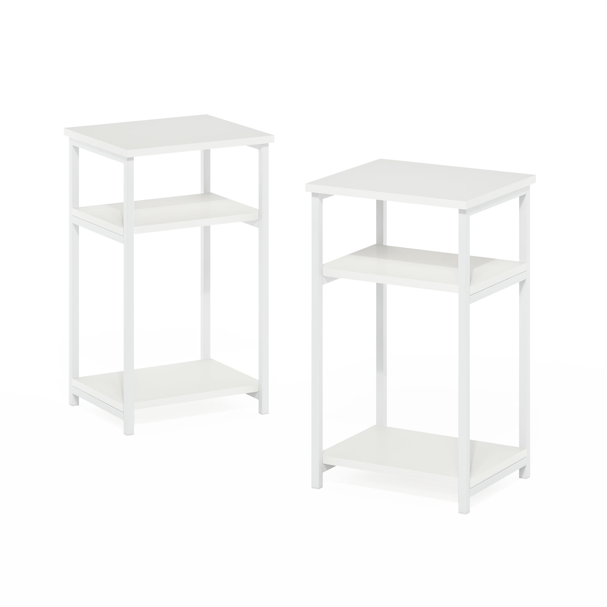 Furinno Just 3-Tier Industrial Metal Frame End Table with Storage ...