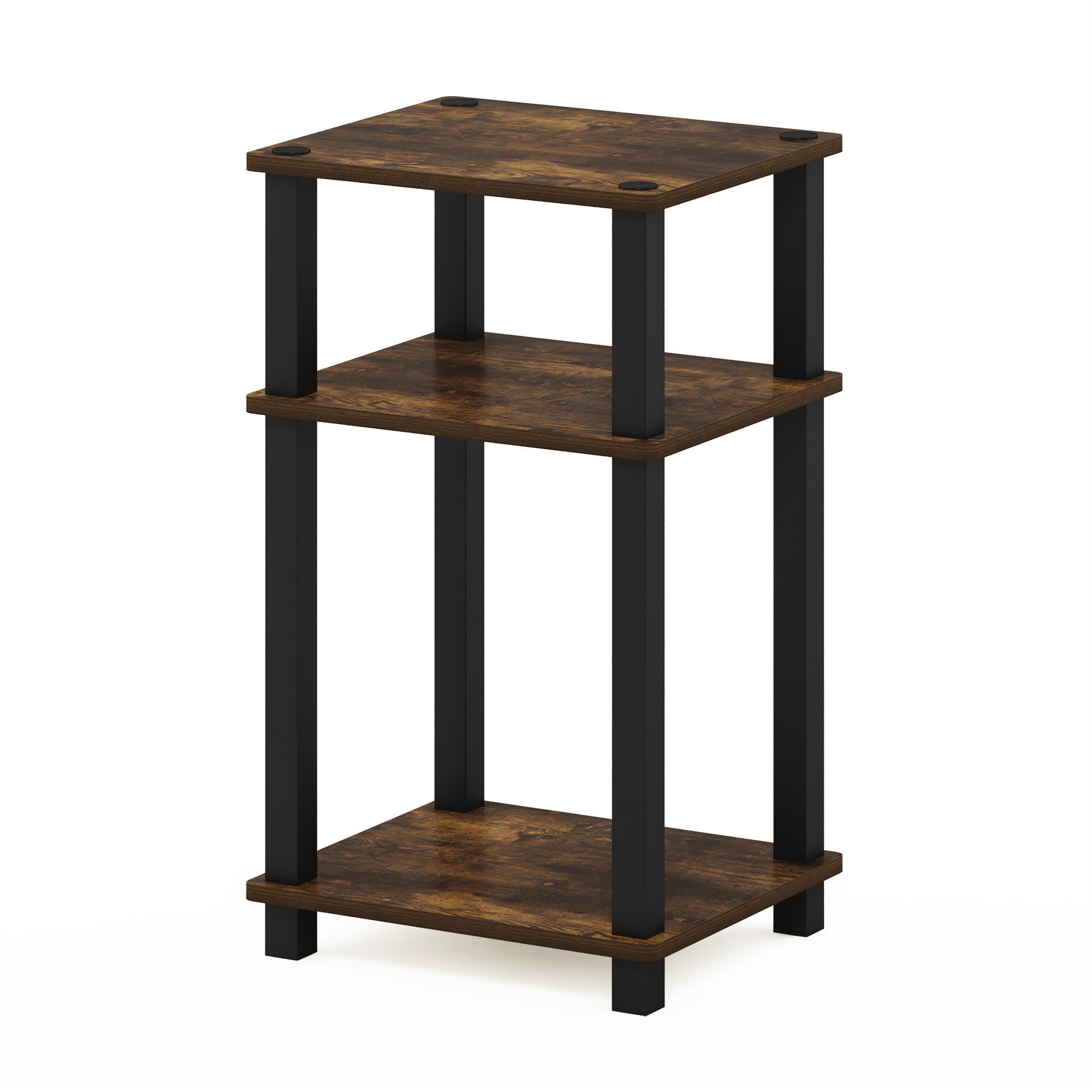 Furinno Turn-N-Tube Tall End Table with Bin, Espresso/Brown - Walmart.com