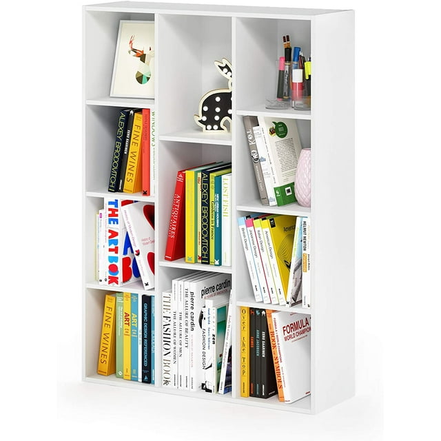 Furinno LUDER Book Shelf, 11-Cube Bookshelf, Reversible Bookcase, 9.4 ...