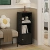 Furinno Gruen 2-Tier Open Shelf Bookcase with 2 Doors Storage Cabinet ...