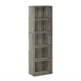 Furinno Luder 5-Tier Reversible Color Open Shelf Bookcase, French Oak ...