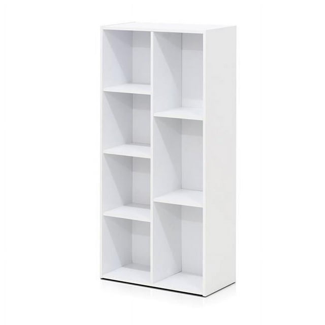 Furinno 7-Cube Open Shelf Bookcase, Shelving Unit, Reversible, White ...
