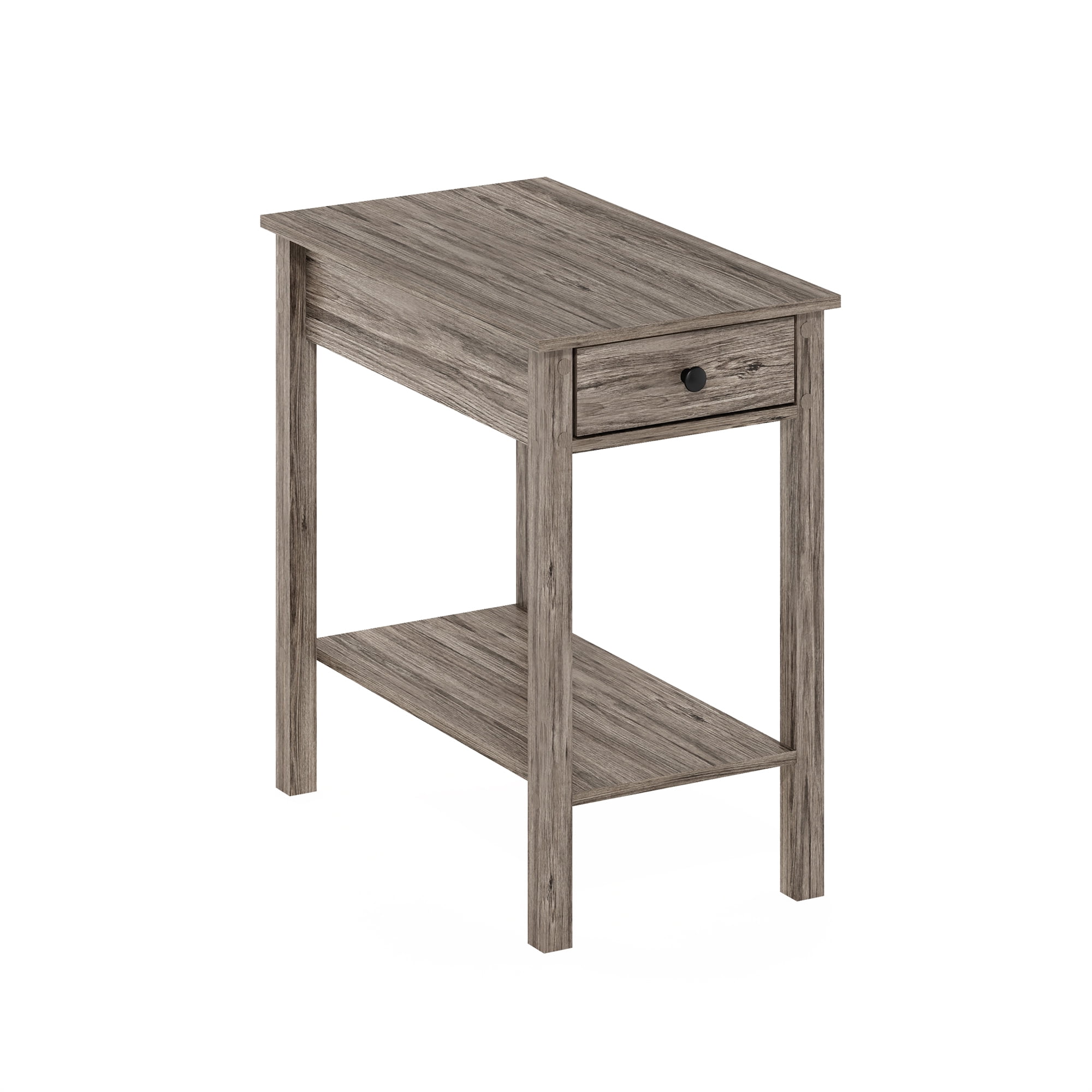 Furinno Montale Rustic Oak Side Table with Drawer, Compact Storage for ...