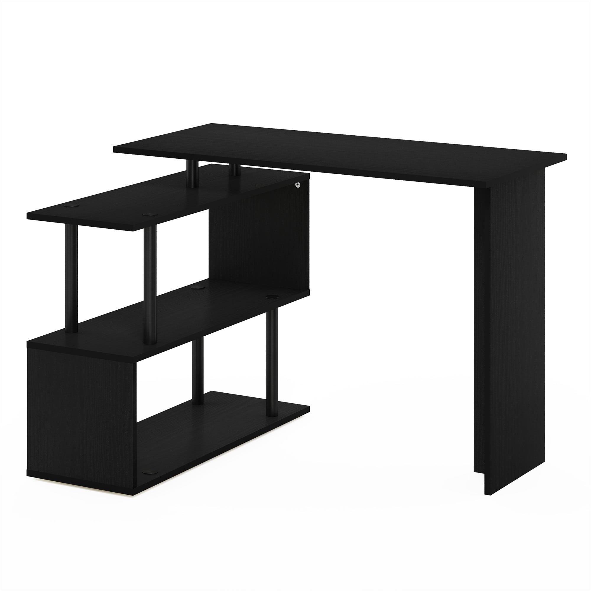 Furinno Moore L-Shaped Desk, Easy Assemble Study Computer Desk, Black ...
