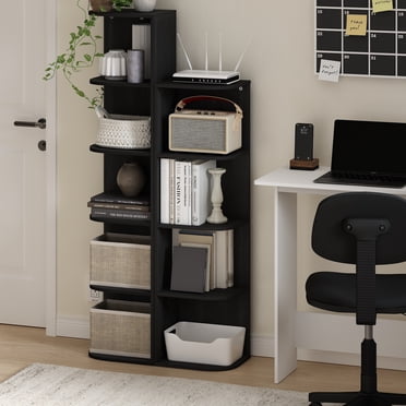 Furinno Pasir 4-Tier Corner Open Shelf Bookshelf for Bedroom and Office ...