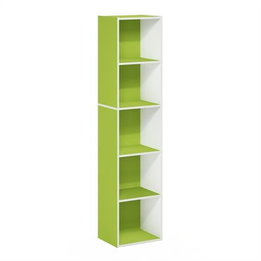 11055 5 - Tier Reversible Color Open Shelf Bookcase, White / Pink ...
