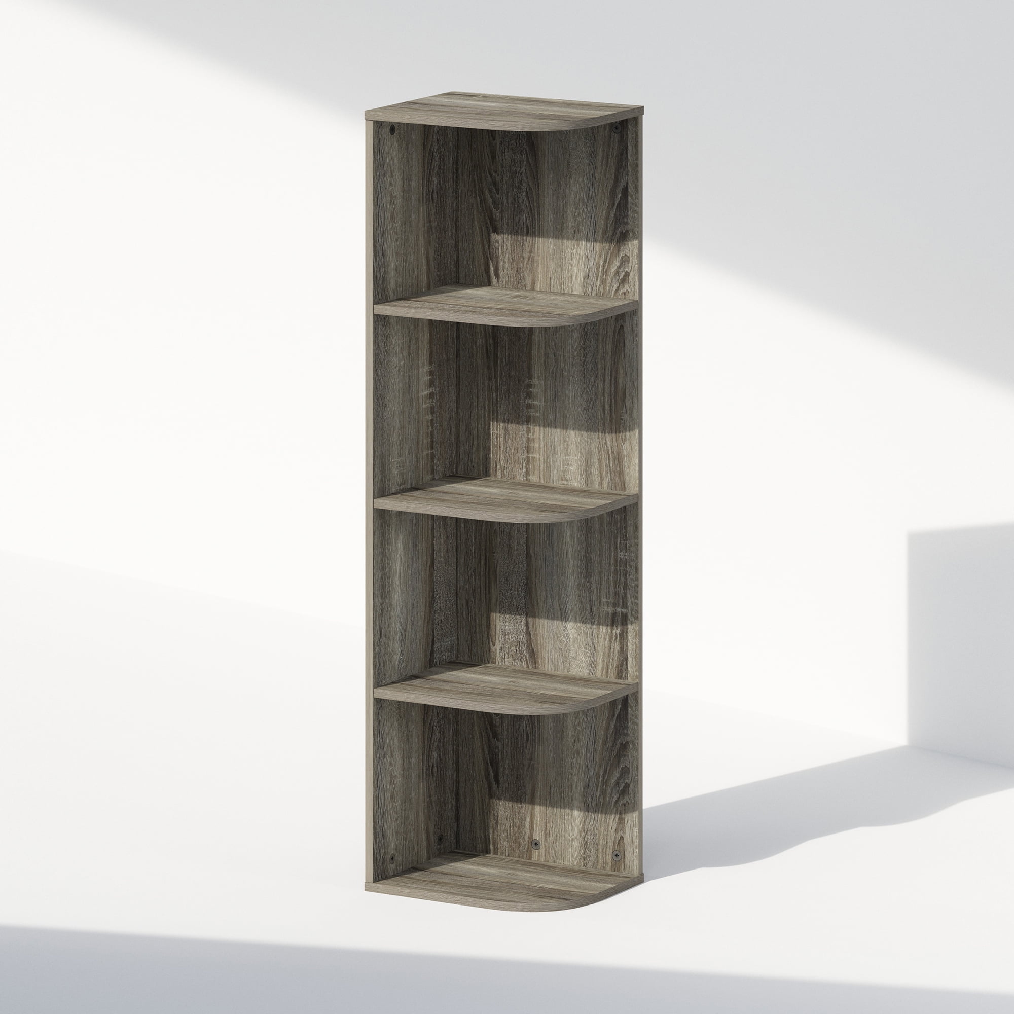 Furinno Reed 4-Tier Space Saving Corner Storage Display Shelf ...