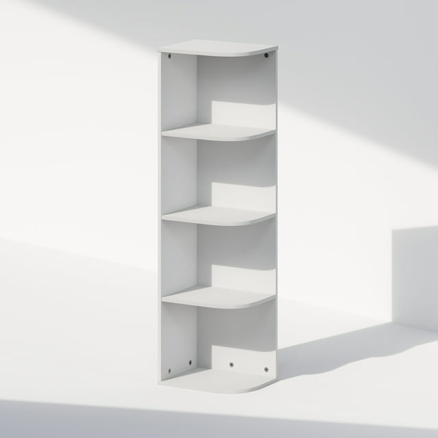Furinno Reed 4-Tier Space Saving Corner Storage Display Shelf ...