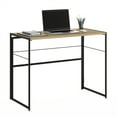 Furinno Riau No Tool Metal Frame Computer Desk, Sonoma Oak/Black ...