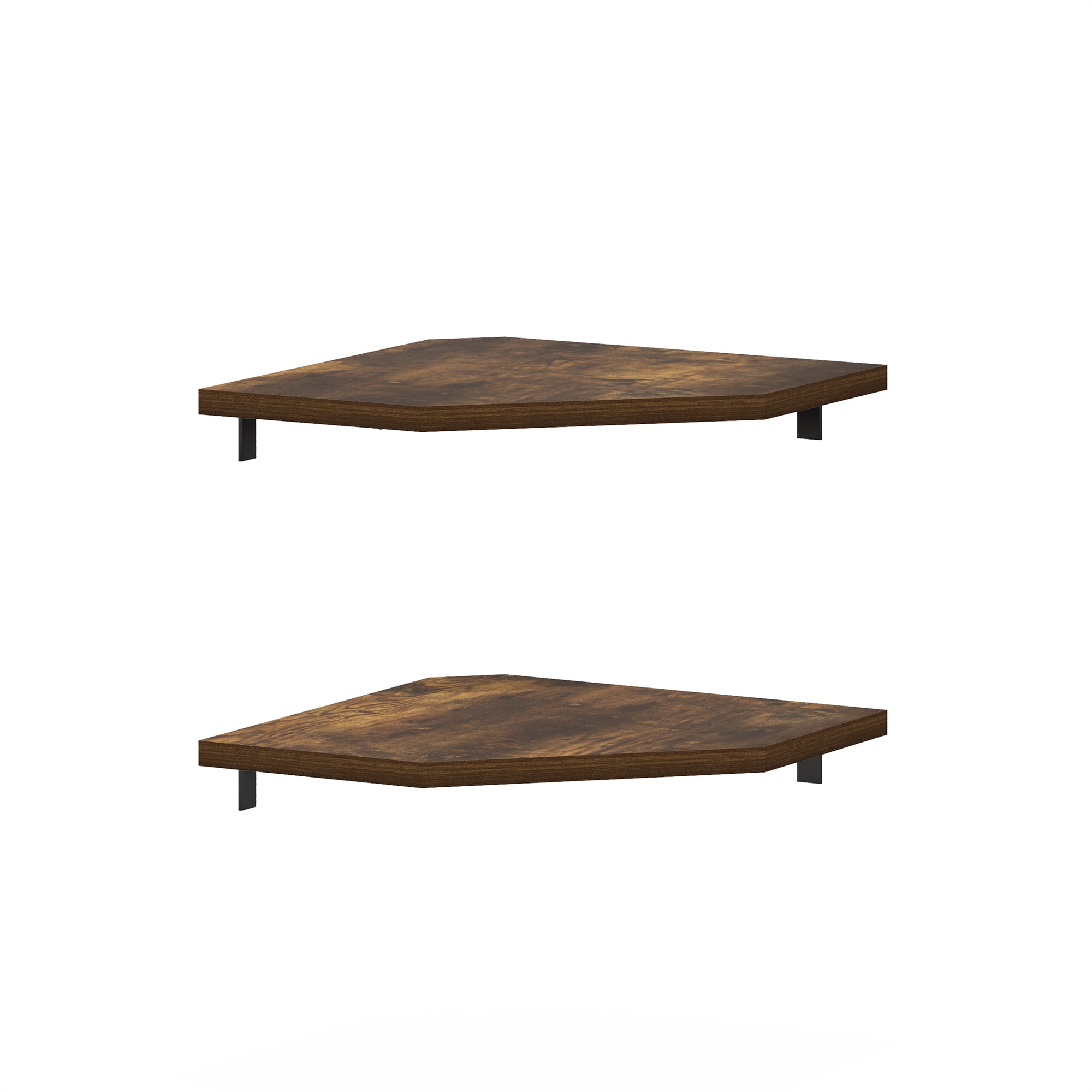 Furinno Rossi Hexagon Corner Floating Shelves in Wall Mount Display Set ...