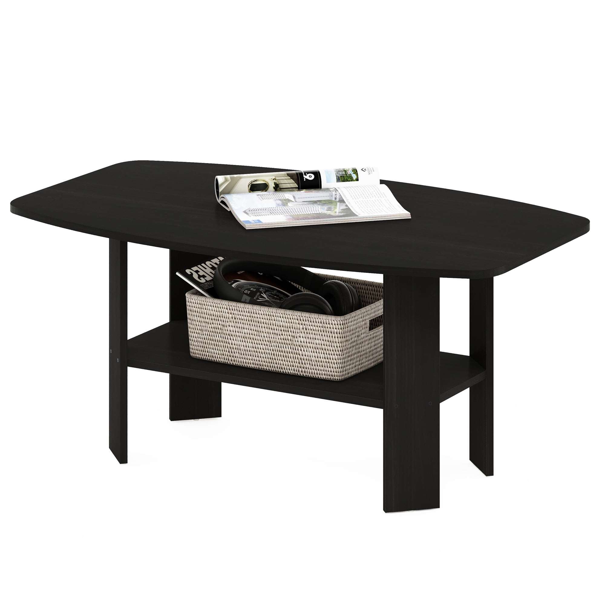 Furinno, Coffee Table, Model 11179, Simple Design Espresso - Walmart.com