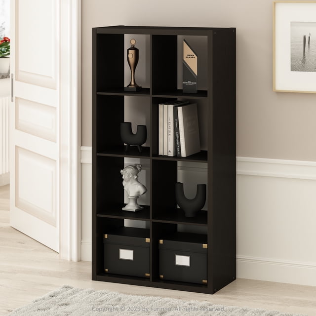 Furinno Simple Open Back Cube Storage Organizer, Standing Shelf, 8-Cube ...
