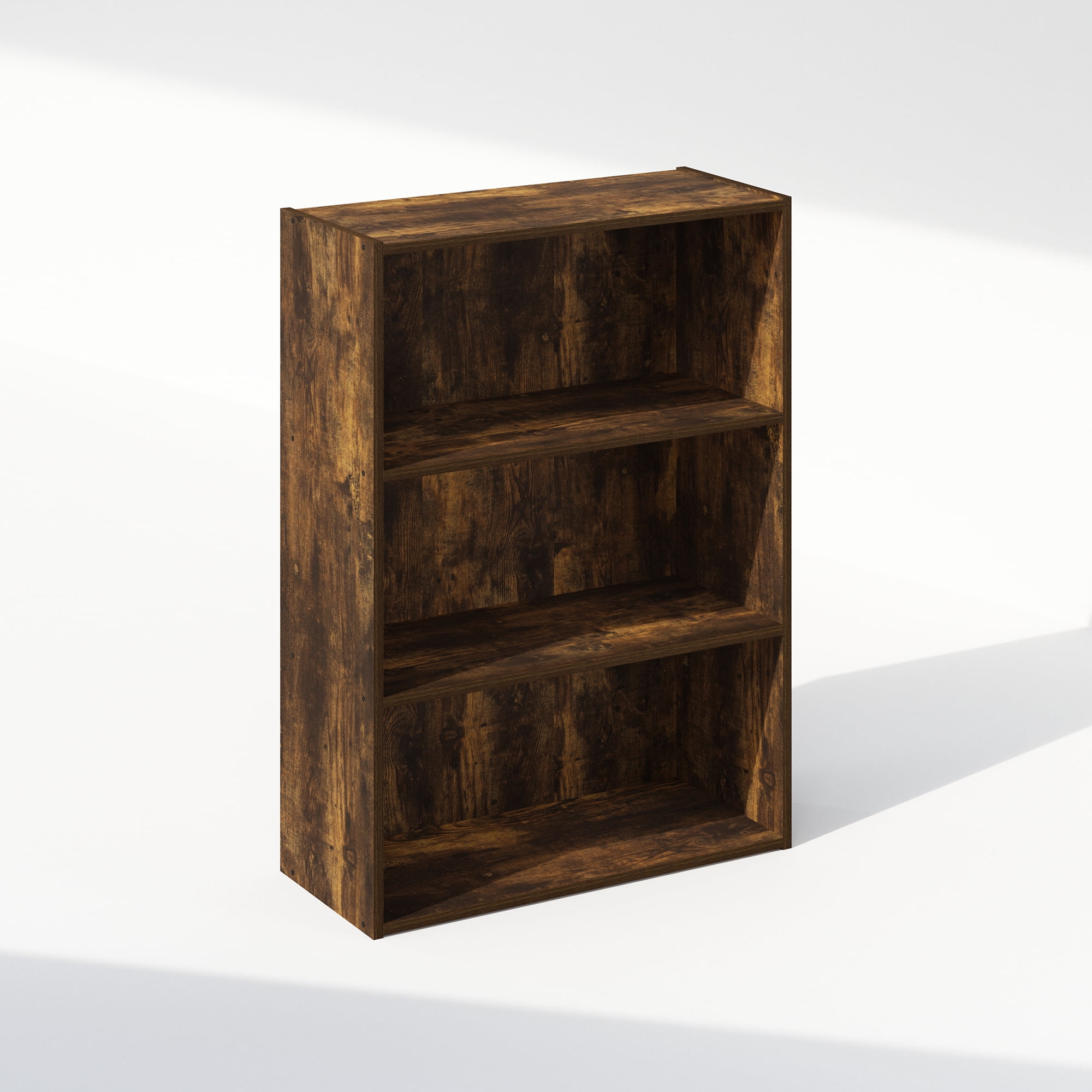 Furinno Simple Open Shelf, Bookcases, 3-Tier, Amber Pine - Walmart.com