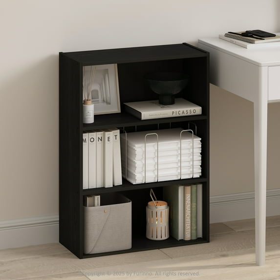 Furinno Simple Open Shelf, Bookcases, 3-Tier, Espresso - Walmart.com