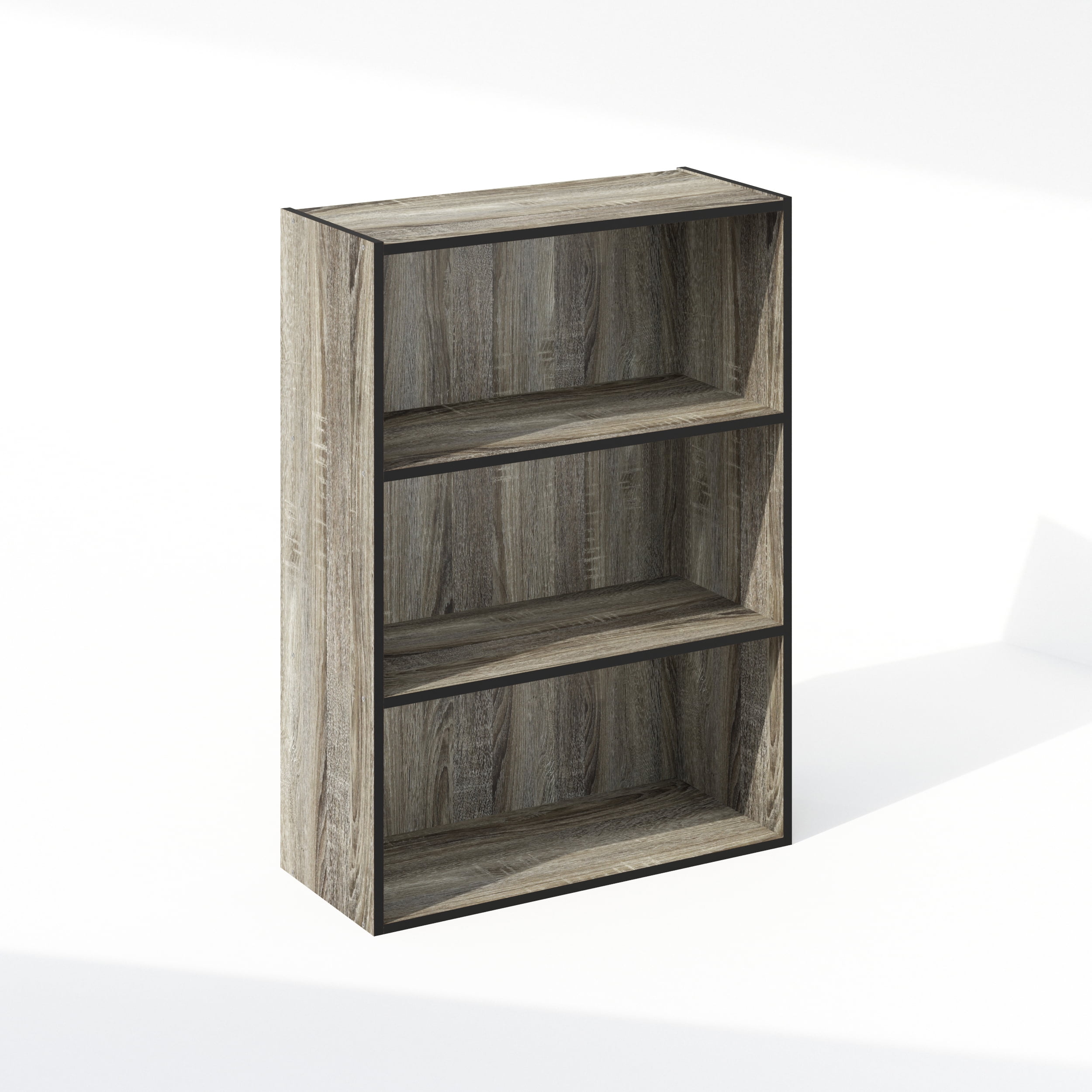 Furinno Simple Open Shelf, Bookcases, 3-Tier, French Oak - Walmart.com