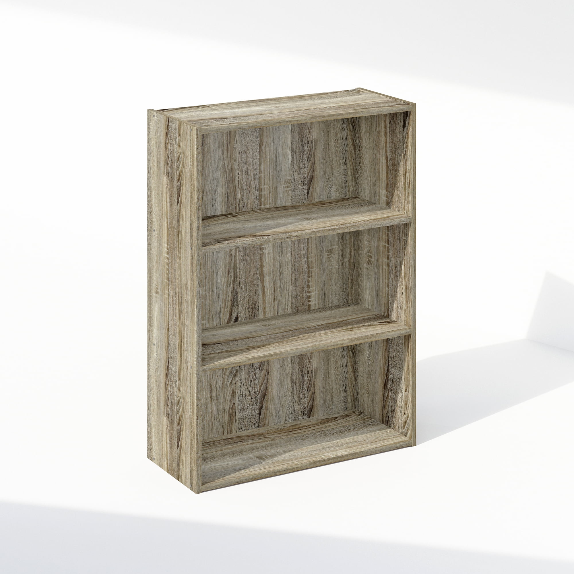 Furinno Simple Open Shelf, Bookcases, 3-Tier, Sonoma Oak - Walmart.com