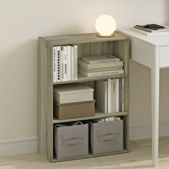 Furinno Simple Open Shelf, Bookcases, 3-Tier, Sonoma Oak - Walmart.com