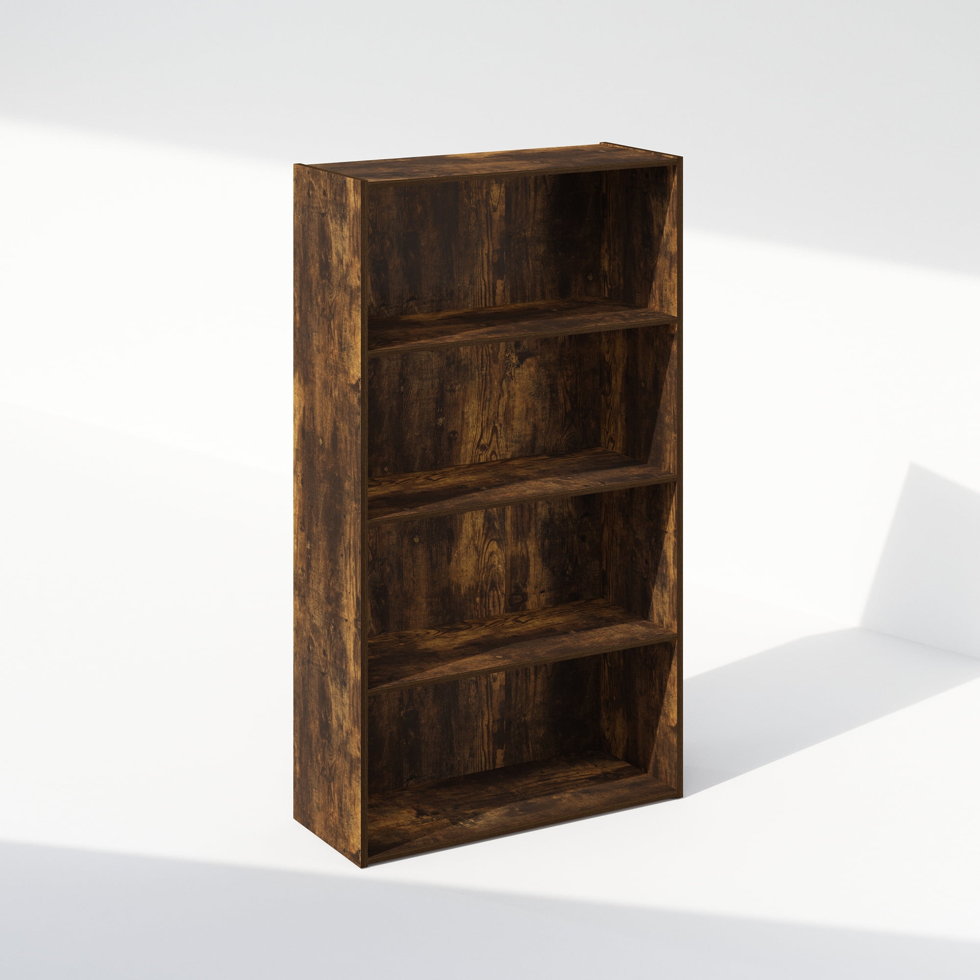 Furinno Simple Open Shelf, Bookcases, 4-Tier, Amber Pine - Walmart.com