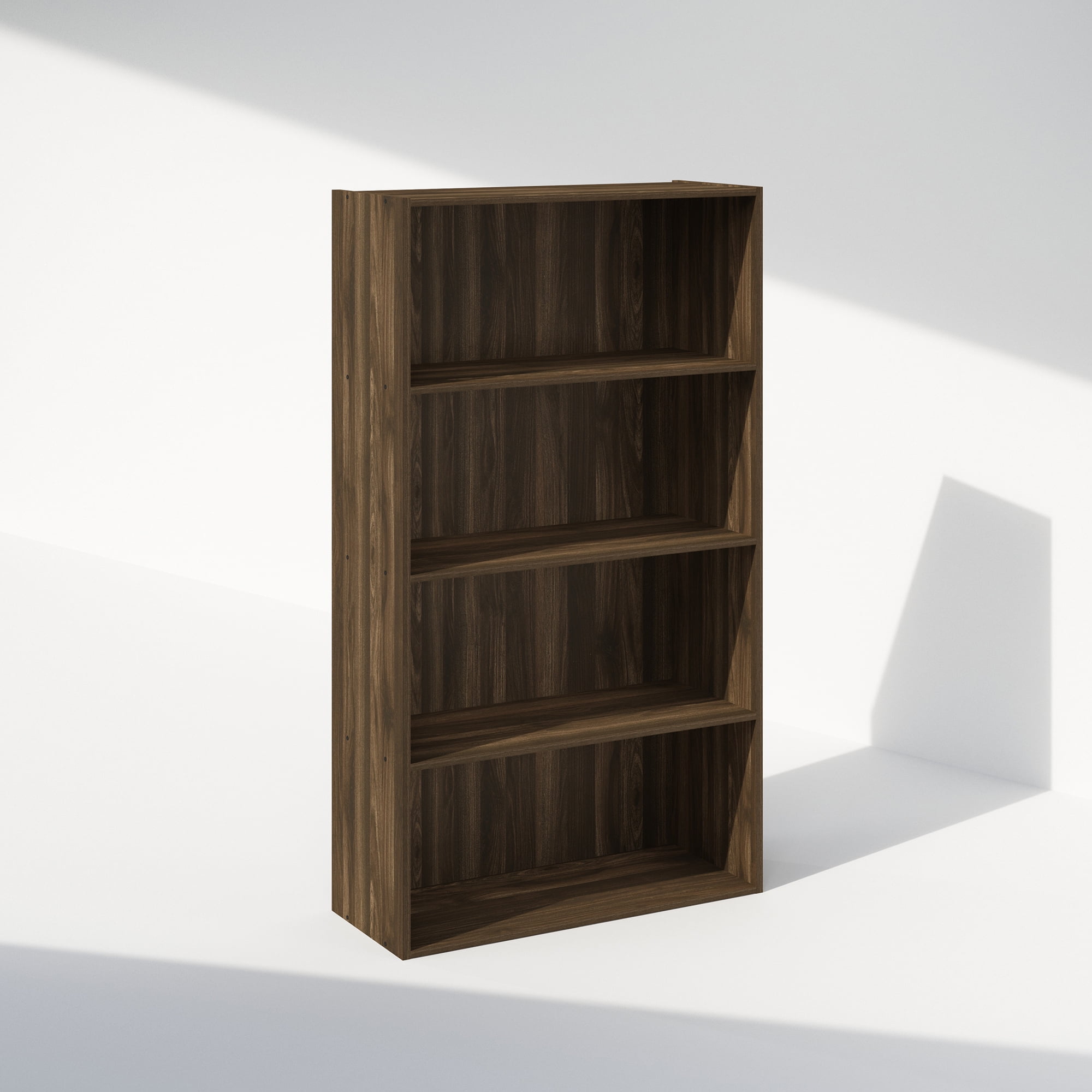 Furinno Simple Open Shelf, Bookcases, 4-Tier, Columbia Walnut - Walmart.com