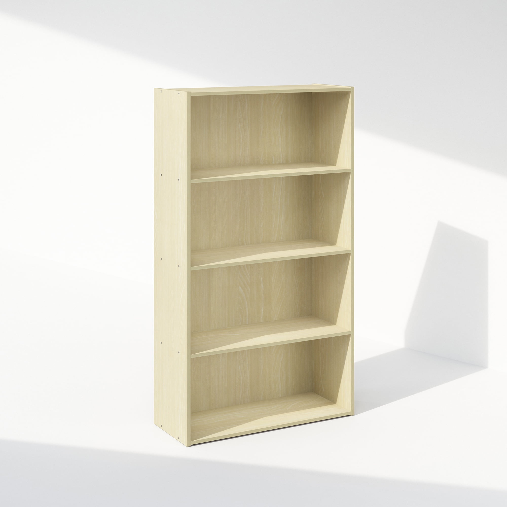 Furinno Simple Open Shelf, Bookcases, 4-Tier, Steam Beech - Walmart.com