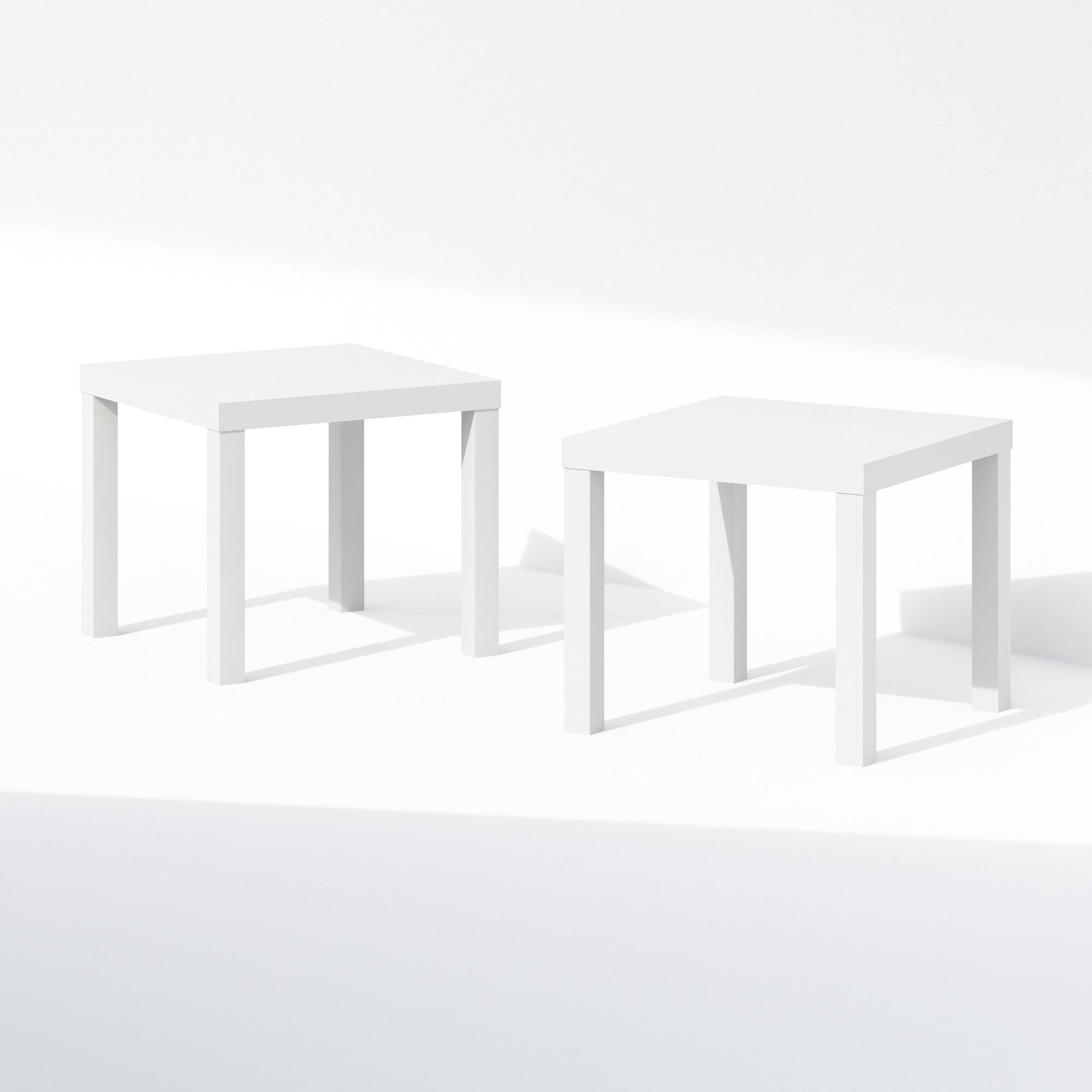 Furinno Simple Square Coffee Table, Side Table, Set of 2, White ...