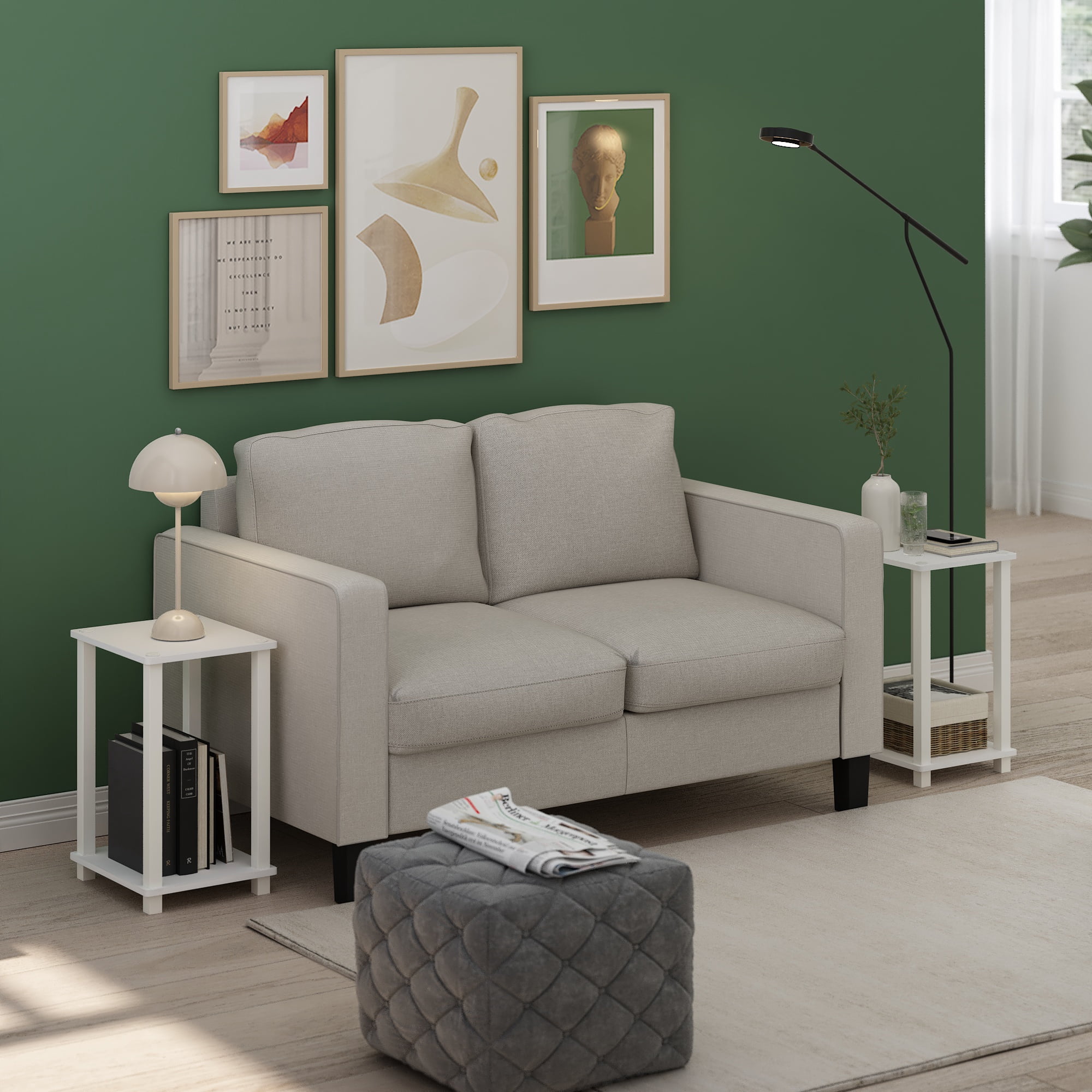 Furinno Simplistic End Table, Small, Set of 2, White/White - Walmart.com