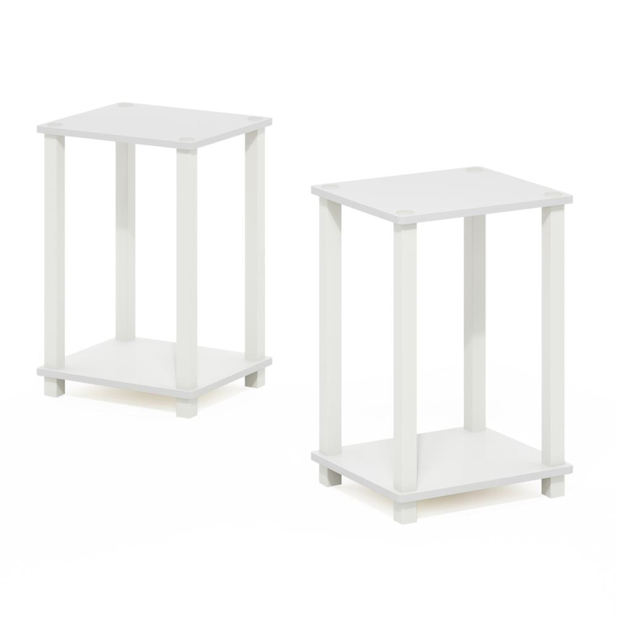 Simplistic End Table, Small, Set of 2, White/White - Walmart.com